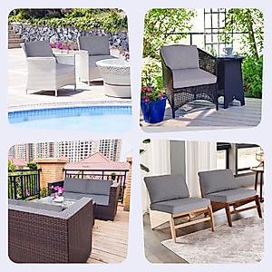 XXPILOS Outdoor Seat/Back Chair Cushion Tufted Pillow 22"x22" Indoor Deep Seat Chair Cushion Set Water Resistant for Patio Furniture with 3-Year Fade Resistant