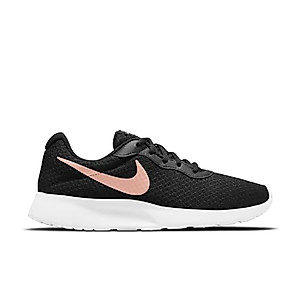 Nike Womens Tanjun, Black/MTLC RED Bronze-Barely Volt-White, 7