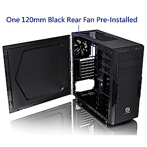 Thermaltake Versa H22 Black ATX Mid Tower Perforated Metal Front and Top Panel Gaming Computer Case 2.0 Edition with One 120mm Rear Fan Pre-Installed CA-1B3-00M1NN-A0