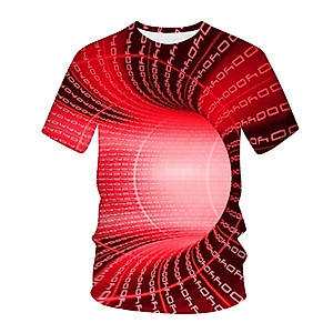 amidoa Men's Polo Shirts Clearance Men's Novelty 3D Print T-Shirt Shirts Short Sleeve Classic Fit Tees Tops Trendy Going Out Vacation Streetwear 2023 Red l