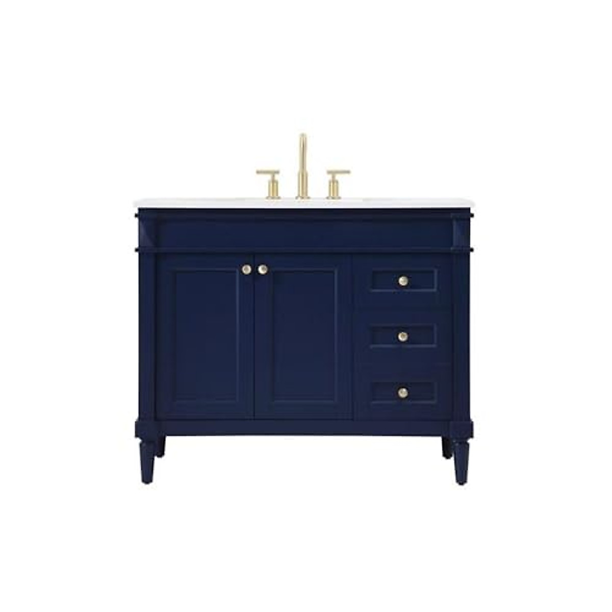 Elegant Decor Indoor Modern Under Sink Bathroom Fixtures Storage Organizer Cabinet 42 inch Single Bathroom Vanity - Blue