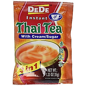Unknown DEDE Instant Thai Tea Drink with and Sugar 12 Pockets, cream, 14.76 Ounce