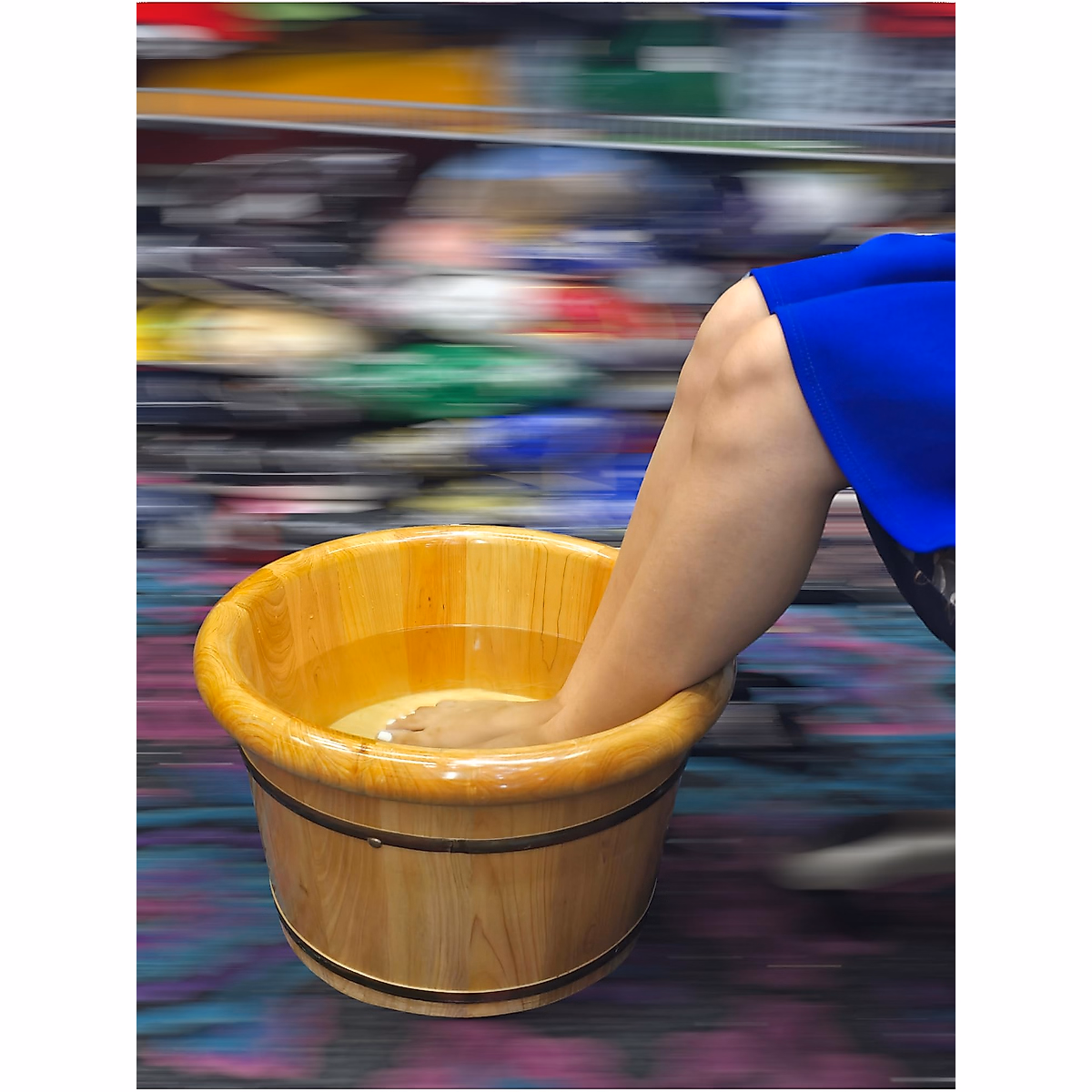 Solid Cedar Wood Foot Basin Tub Bucket for Foot Bath, Massage, Spa, Sauna, Soak, 16"