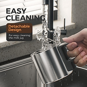 JASSY Milk Frother and Steamer,4 IN 1 Automatic Electric Milk Steamer Powerful Foaming,10.1oz/300ml Hot/Cold Foam Maker & Milk Warmer with 4 Modes for Latte/Cappuccino/Warm Milk/Iced Cappuccino