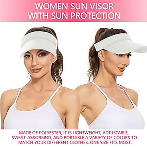 Meilzer Men/Women's Visor for Sun Protection UPF50+ Superlite Sport Hats Adjustable Empty Top Baseball Cap for Golf, Running, and Outdoor Activities Wide Brim Cap (White)
