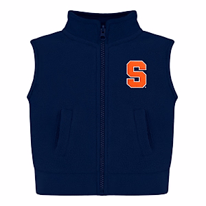 Creative Knitwear College Baby NCAA Officially Licensed Polar Fleece Vest - Syracuse Orange Logo - Navy - 12 Months