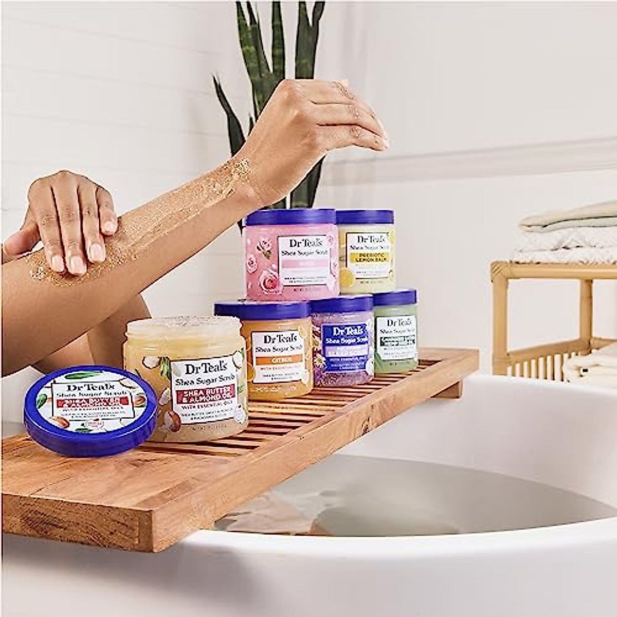 Dr Teal's Shea Sugar Sleep Scrub, with Melatonin, Lavender, & Essential Oils, 19oz (Pack of 3)