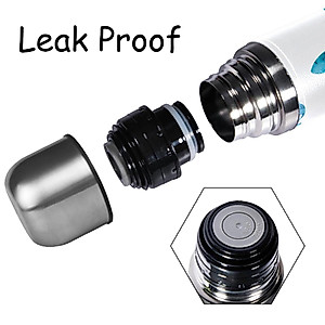 Stainless Steel Leather Vacuum Insulated Mug Blue Butterfly Thermos Water Bottle for Hot and Cold Drinks Kids Adults 16 Oz