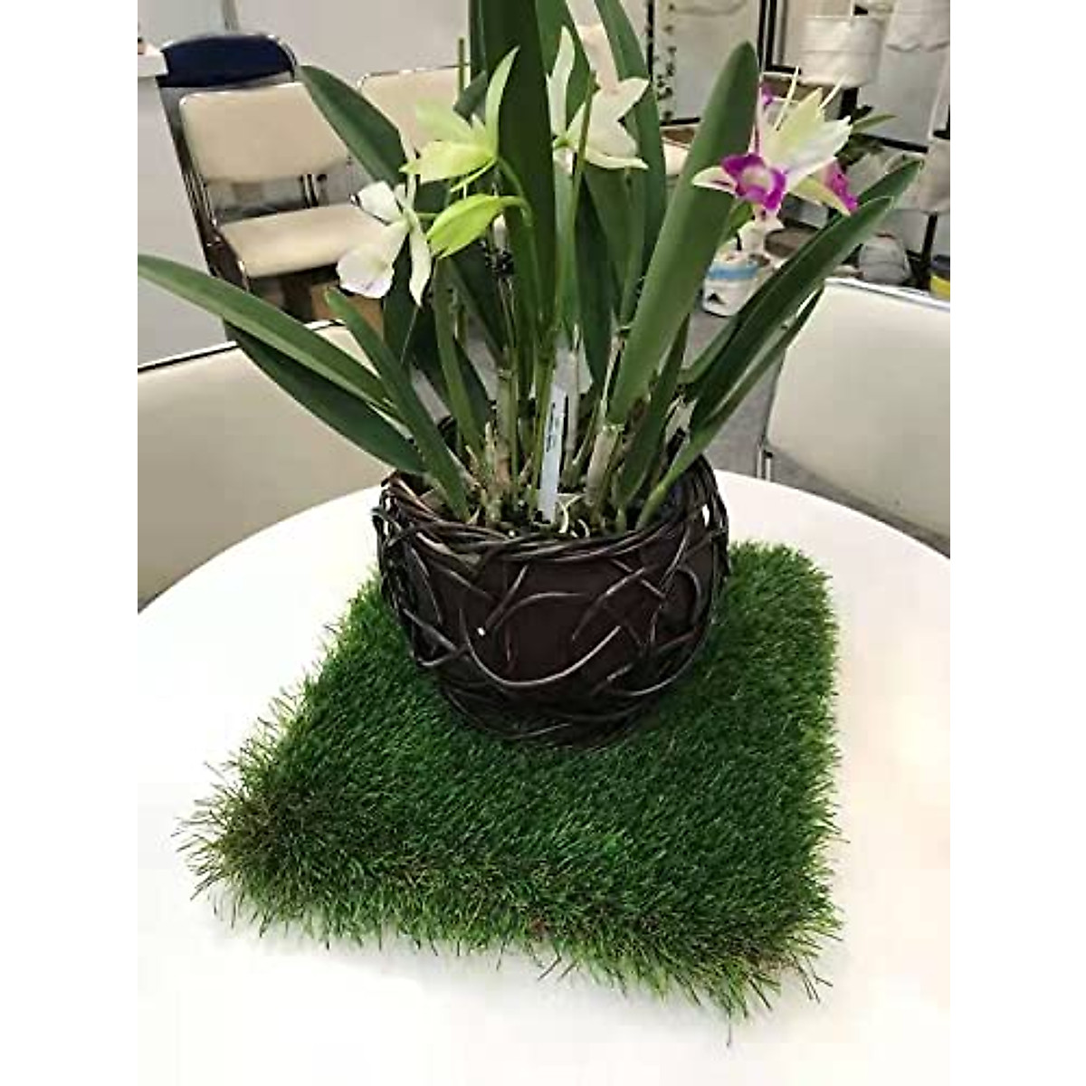 KuGuo Artificial Grass mat 12 inches Indoor Outdoor DenseTurf Green Grass Mini Pet Home Decor Mat