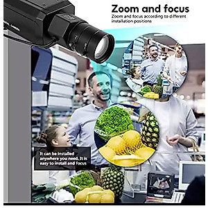 Vanxse CCTV 1/3 CCD HD 960H Auto Iris 1000tvl 6-60mm F1.6 Varifocal Lens Bullet Box Camera Surveillance Indoor/Outdoor Security Camera