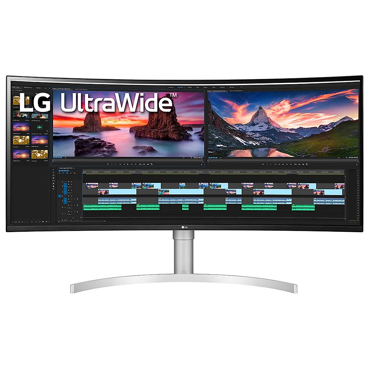 LG 38WN95C-W 38" UltraWide QHD+ IPS Curved Monitor, NVIDIA G-SYNC Compatible Bundle with Deco Gear Mechanical Gaming Keyboard, Deco Gear Wired Gaming Mouse and Deco Gear Gaming Mouse Pad