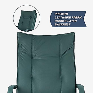 CLATINA Office Desk Chair Breathable Fabric, Executive Chair Swivel Comuputer Chair Ergonomic Cloth Chair with Padded Armrest Wheels for Home Office, Green 1Pack