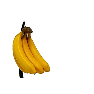 Banana Hanger for Kitchen Countertop, Black Banana Holder Stand, Bamboo Banana Hook, Headphone Hook, Kitcken Organizer- ShinYik Japanese Zakka Style with Bamboo Wood and Rust Resistance Black Iron