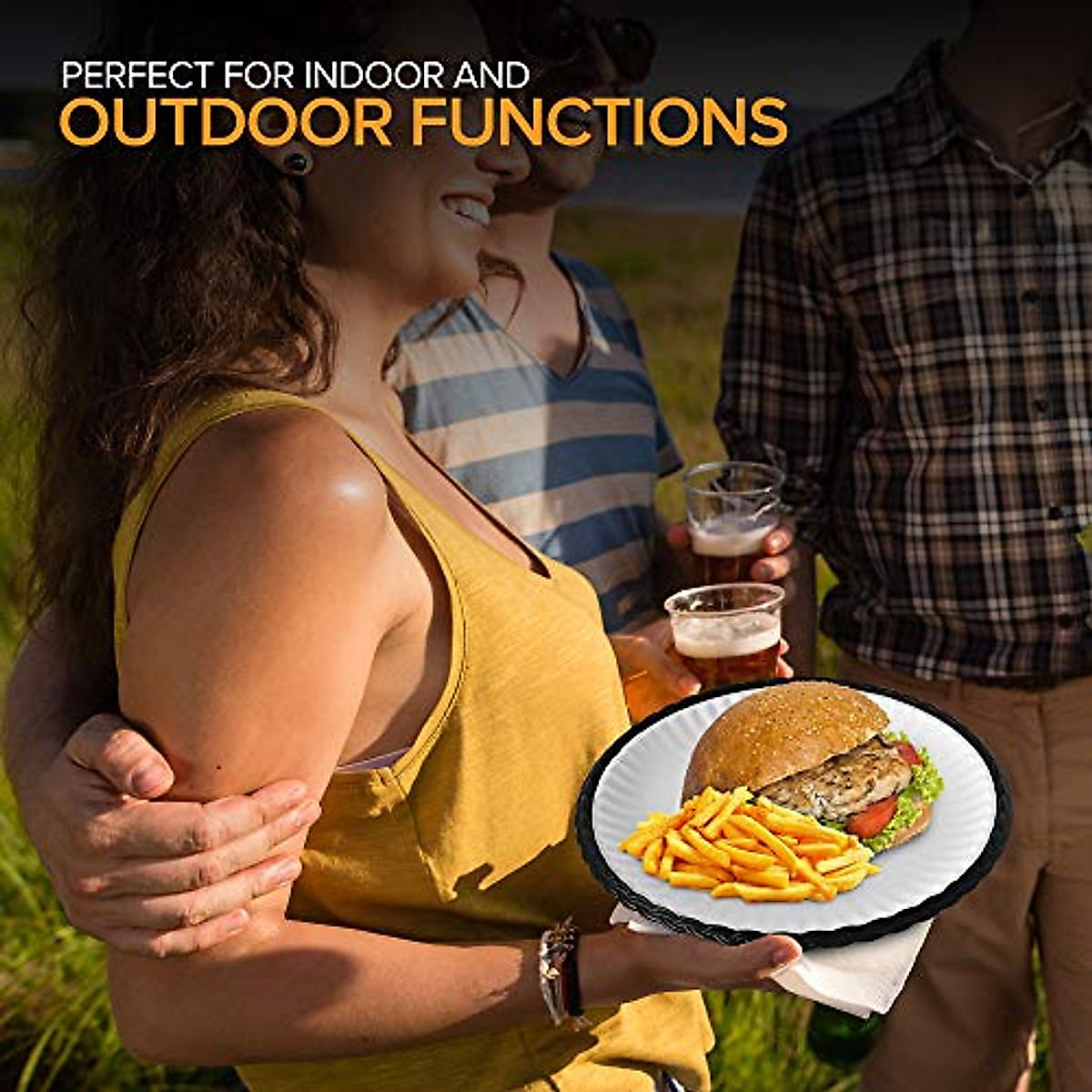 Stock Your Home 9” Paper Plate Holder in Black (12 Count) - Paper Plate Holders Plastic Heavy Duty - Plastic Paper Plate Holder - Woven Paper Plate Holder - Paper Plate Holders Reusable