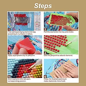 Stalente Diamond Painting Kits for Adults, 5D DIY Diamond Art Kits for Beginners Round Full Drill Diamond Painting for Home Wall Decoration Gift 12×12inch, Cat