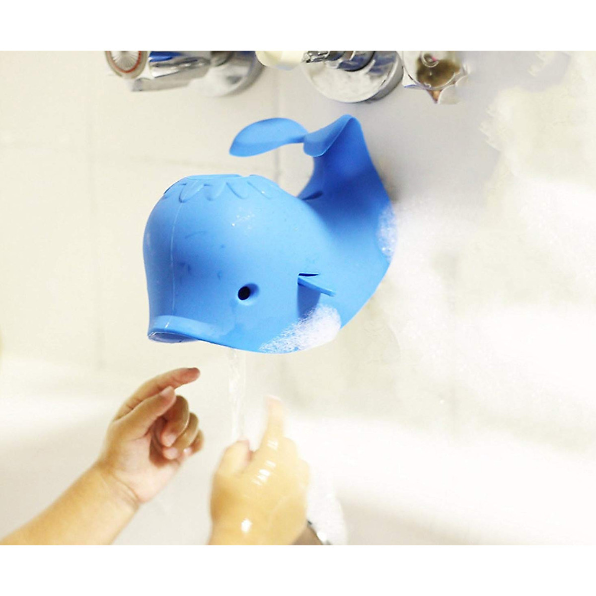 Bath Spout Cover for Bathtub,Baby Shower Protector Cover A Fun Way to Protects Baby from Bumping Head During Bathing Time Cute Soft Whale Design Making for Enjoyable Safe Baths (1 Pack,Blue)