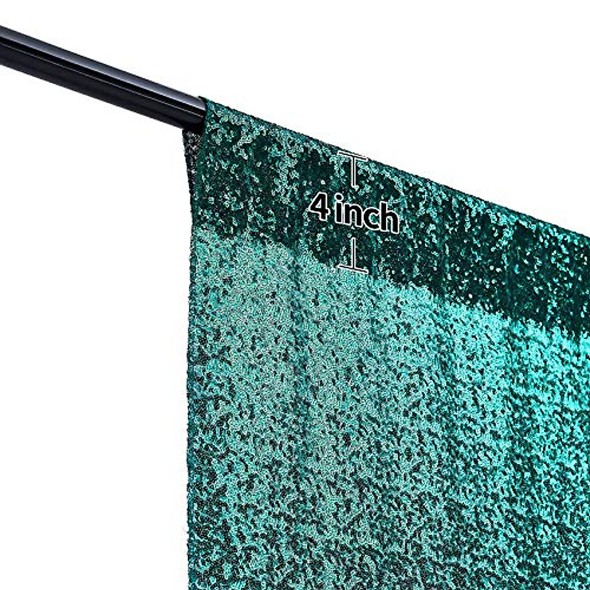 2×8FT-2PCS Hunter Green Sequin Backdrop Curtains Panels, Christmas Green Photography Backdrop Glitter Curtains Fabric Background for Christmas Wedding Party Decor