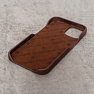 Porter Riley - Leather Case for iPhone 12 Mini (5.4"). Premium Genuine Leather Slimline Back Case (Chocolate Brown)
