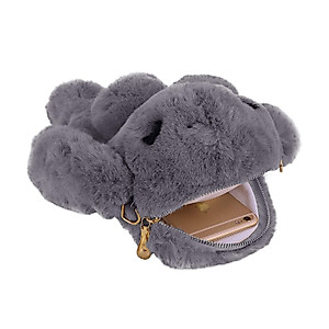 Plush Cartoon Rabbit Shaped Crossbody Faux Fur Bunny Hare Shoulder Bag Knapsack Girls Travel Satchel