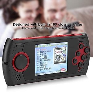 Socobeta 100 in 1 Game Controller 1GB Memory Gamepad Handheld with 2.8 Inches Color Screen(red)