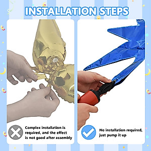 TONIFUL 8 Pcs Navy Blue Star Foil Balloons Large Star Balloons Blue Explosion Star Mylar Balloons for Party Backdrop Christmas New Year Birthday Wedding Baby Shower Anniversary Photo Booth Supplies