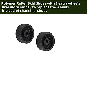 SIMPERAC Universal Roller Wheel Skid Shoes for Snow Blower 490-241-0038 Polymer Snowthrower Rolling Skid Plates (2 Packs)