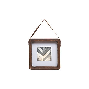 Foreside Home and Garden Frame Natural 4 x 4 inch Decorative Wood Hanging Picture, 39