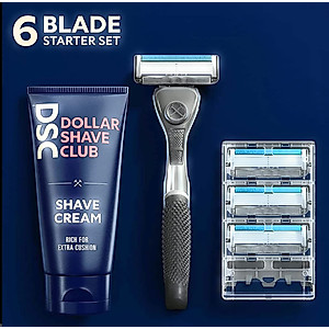 Dollar Shave Club Shaving Set - Handle, 6-Blade Cartridges x 2, Shave Butter, Razor Cover