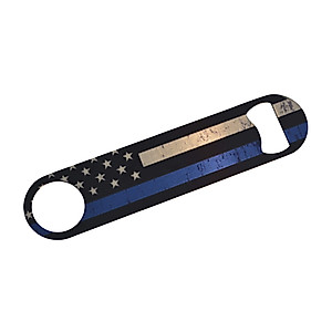 Thin Blue Line Police Officer Speed Bottle Opener Heavy Duty Gift Law Enforcement Blue Lives Matter Flag
