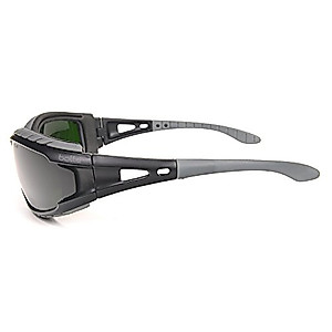 Bollé Safety 253-TR-40089 Tracker Safety Eyewear with Black/Gray Polycarbonate + TPE Full Frame and Welding Lens