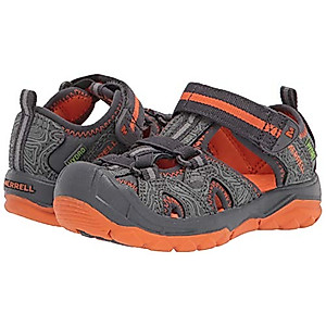 Merrell Kid's Unisex Hydro Sport Sandal, Grey/Orange,11 Big Kid