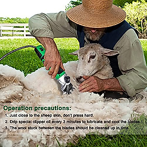 Yaheeda 550W 110V Electric Sheep Shears Professional 6-Speed Clippers with 3 Sets of Blade for Farm Livestock, Goats, Alpaca, Lamas, Horse, Cattle, Large Dog