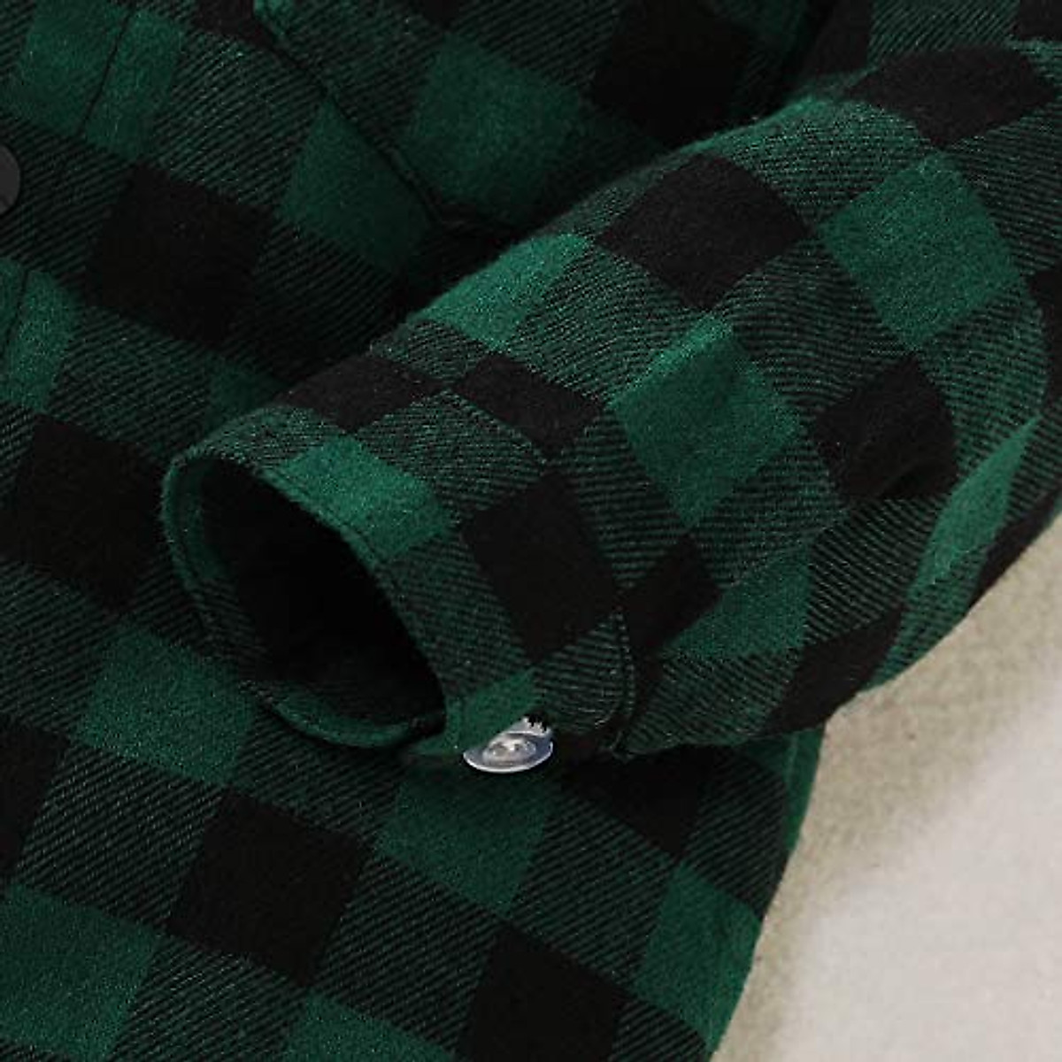 LYSMuch Newborn Baby Boys Plaid Romper Infant Onesie Jumpsuit Outfit Kid's Fall Clothes (0-3 Months, Green Plaid Long Sleeved Romper)