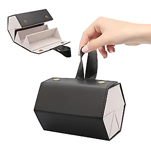 The Only One Brand Sunglass Organizer Travel 6 Slots Foldable Sunglasses Travel Case for Multiple Pairs Sunglasses Travel Case for Women Men (M,6 Slots,Black)