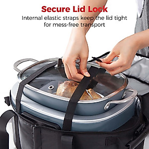 Goldlion Carrying Bag Compatible with Ninja Crockpot Slow Cooker - Portable Travel Carrier Case - Accessories for Ninja Foodi Possiblecooker Pro 8.5 Qt