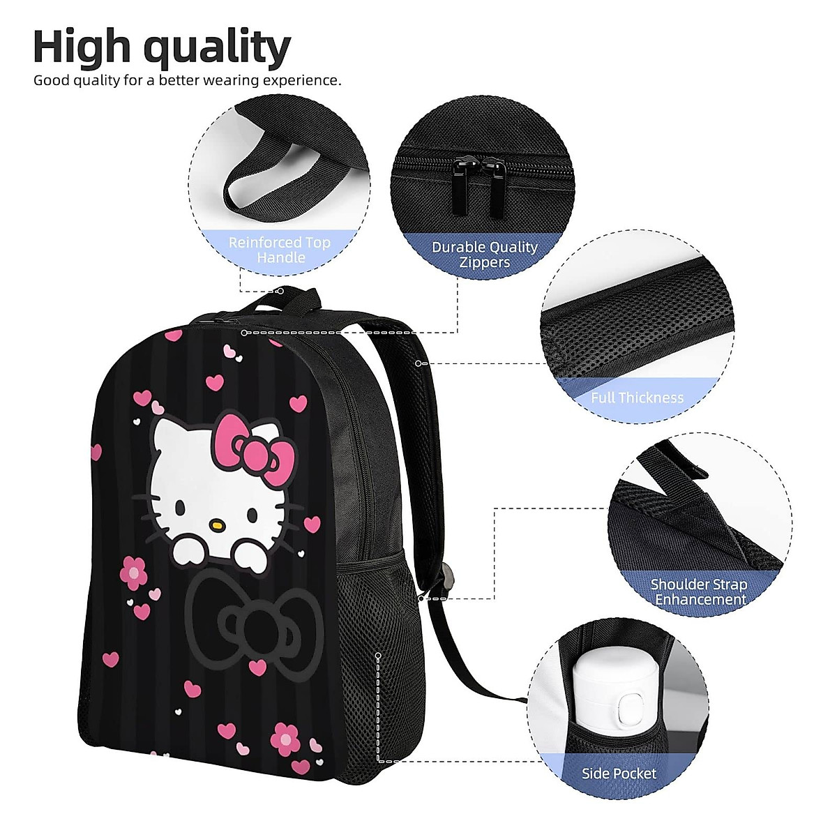 Mekirto Cute Kitty Backpacks Rucksack Animals High Capacity Bags Travel