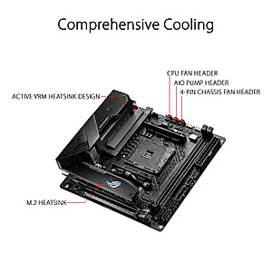 ASUS ROG Strix B550-I Gaming AMD AM4 (3rd Gen Ryzen™) Mini-ITX SFF Gaming Motherboard (PCIe 4.0, WiFi 6, 2.5Gb LAN, DDR4 5100+ (O.C.), Front USB 3.2 Gen 2 Type-C, Addressable Gen 2 RGB and Aura Sync)