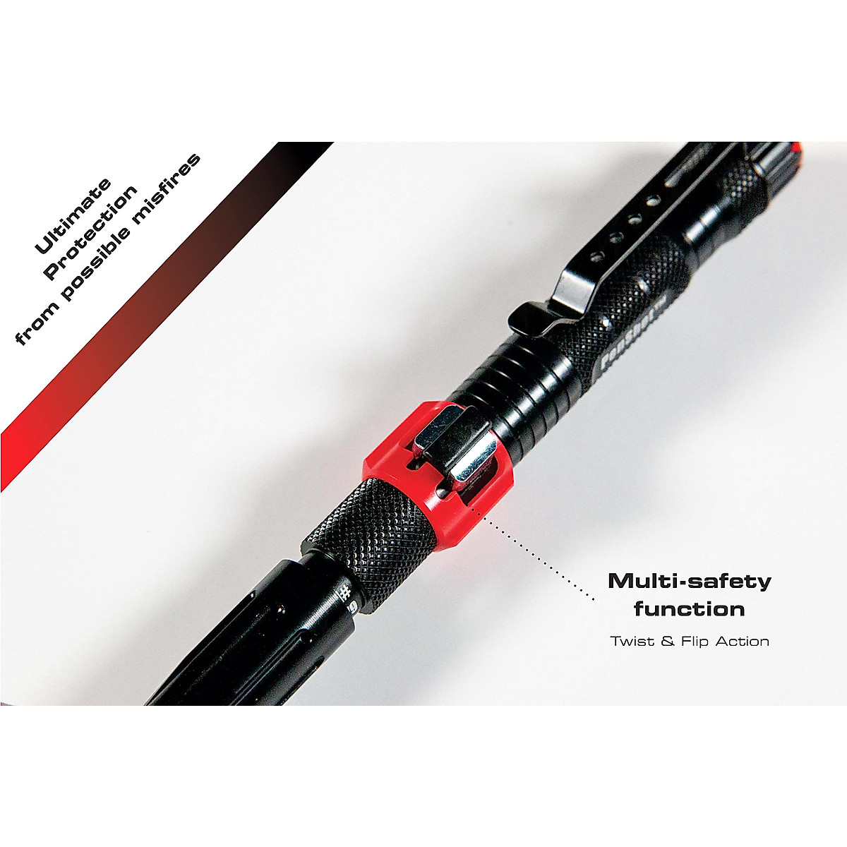 Pavashot-Penshot | Self Defense Device Reloadable Non-Lethal Launcher Fisher Space Pen 30-Foot Range Multi-Safety All-Weather 6-feet Diameter Plume Designed & Assembled in The USA, Black
