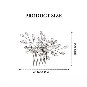 Latious Wedding Bride Crystal Hair Comb Silver Rhinestones Bridal Hair Pieces Vintage Hair Clip Hair Accessories for Women and Girls