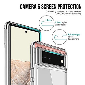 for Google Pixel 6A Case: [Crystal Clear Armor ] [8ft Military Drop Protection] [Non-Yellowing] Fashion Rugged Upgraded Shockproof Protective Phone Case for Google Pixel 6a, Slim Fit