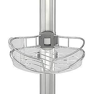 ARTIKA Allegro Extendable Shower Caddy with 1 Mirror and Adjustable Racks and Shelves, Stainless Steel
