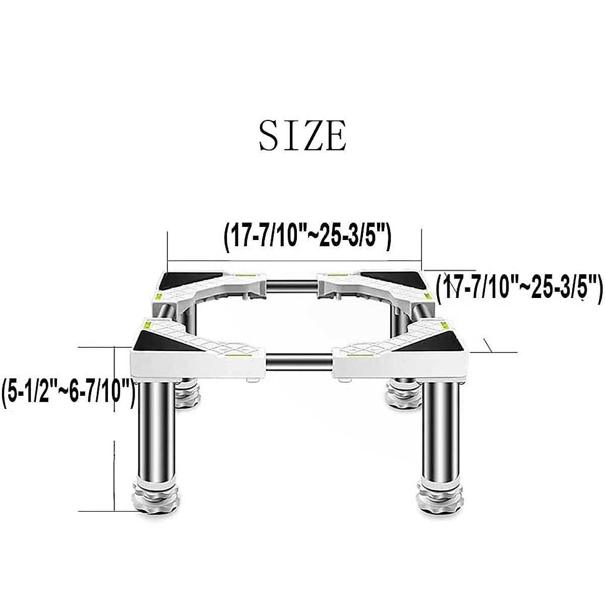 Washing Machine Base Stand, with 4 Heavy Duty Adjustable Feet Hight 10-13cm, Universal Multi-functional Base Holder for Dryer Refrigerator Furniture Washing Machine, Max Load 550LB (4legs-Hight10cm)