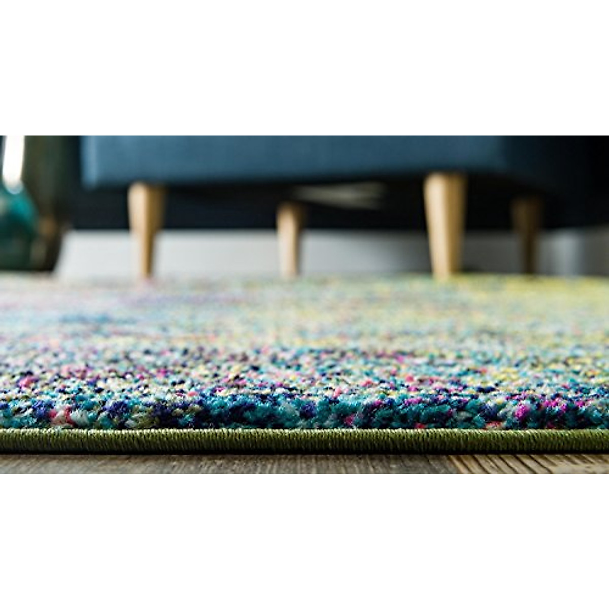 Unique Loom Vita Collection Saturated Over-Dyed Traditional Gradient Area Rug, 2 ft 2 in x 3 ft, Olive/Yellow