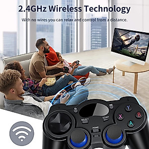 USB 2.4G Wireless Game Controller 2 Pack for PC/Laptop Computer (Windows XP/7/8/10)/ Android / PS3 & Steam Joystick Gamepad for pc Games Controller Compatible Android