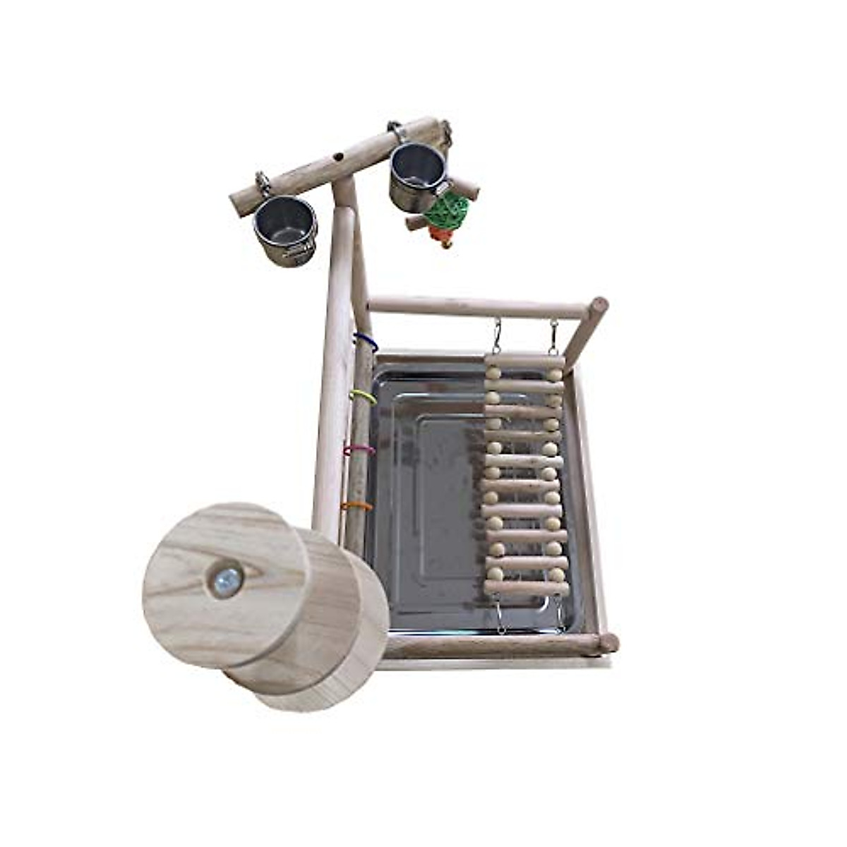 WYunpets Bird Perch Platform Stand Wood Bird Playground for Small Animals Parrot Parakeet Conure Cockatiel Budgie Gerbil Rat Mouse Chinchilla Hamster Cage Accessories Exercise Toys Sector