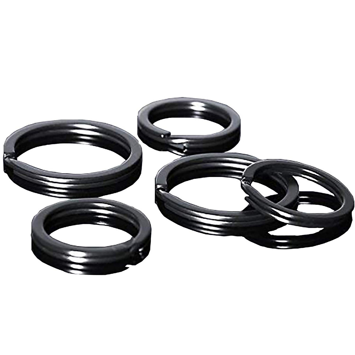 HeeYaa Flat Key Rings 10 Pieces 1 inches Flat Key Rings Metal Keychain Rings Split Keyrings Flat O Ring for Home Car Office Keys Attachment(Black)