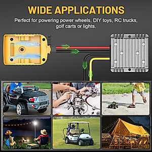 Azocek 20V to 12V Step Down Converter for DeWalt 20V Battery Adapter & New Upgrade USB Charger Adapter, DC 12V Resistive Loads 20A 240W Buck Converter Regulator (1-Pack)
