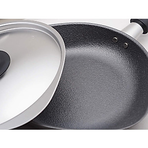 Sori Yanagi Iron Frying Pan, Made in Japan, 9.8 inches (25 cm), Double Fiber Line Nitride Treatment, Includes Lid, Induction Compatible