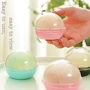 HANLAYYDS 50 Clear Plastic Mini Packaging Boxes Clear Plastic Cupcake Container with Dome Lids for Wedding Birthday Cheese Pastry Ice Cream Balls Dessert Cake (A Pink)