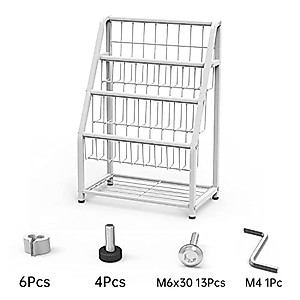 JAQ Bookshelf for Toddlers, 4-Tier Metal Kids Bookshelves Rack with Toy Storage Organizer in Bedroom Study Room Playrooms Nursery for Infants Baby Young Children (4-Tier/ 25.7inch, White)